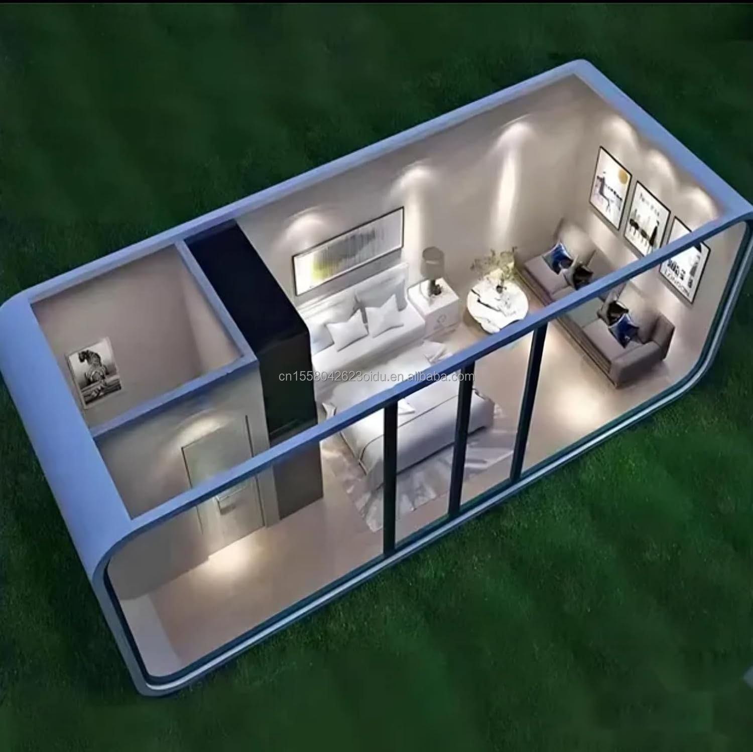 Galvanized Steel Square Tubes Customizable Space Capsule House for ...