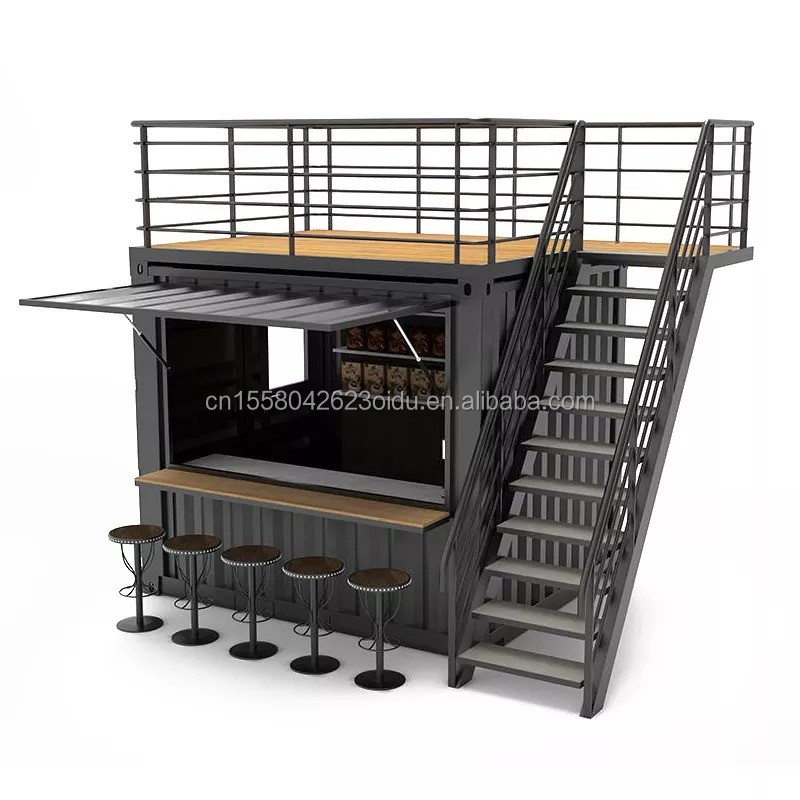 Wooden Outdoor Customized Coffee Booth Mall Kiosk 10ft Container Shop ...