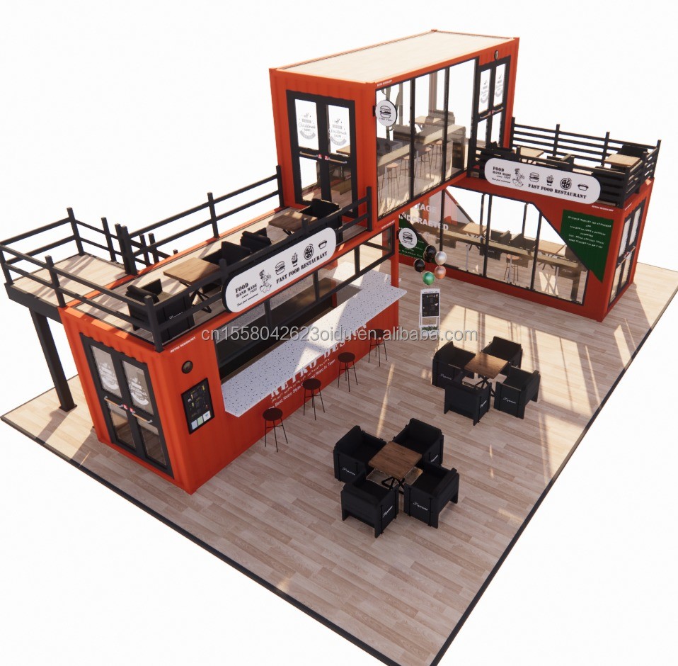 20ft Prefabricated Customized Mobile Coffee Shop Container Bar in with ...