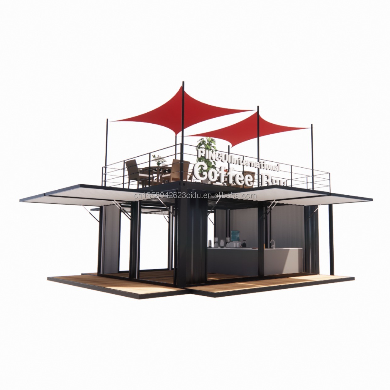 10ft Movable Flat Pack Steel Shipping Container Mobile Store for Mall ...