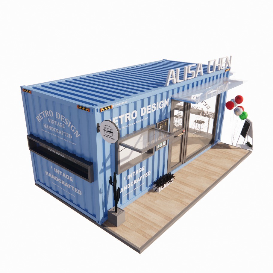 Galvanized Steel Square Tubes Container Houses 20ft Portable Kiosk ...